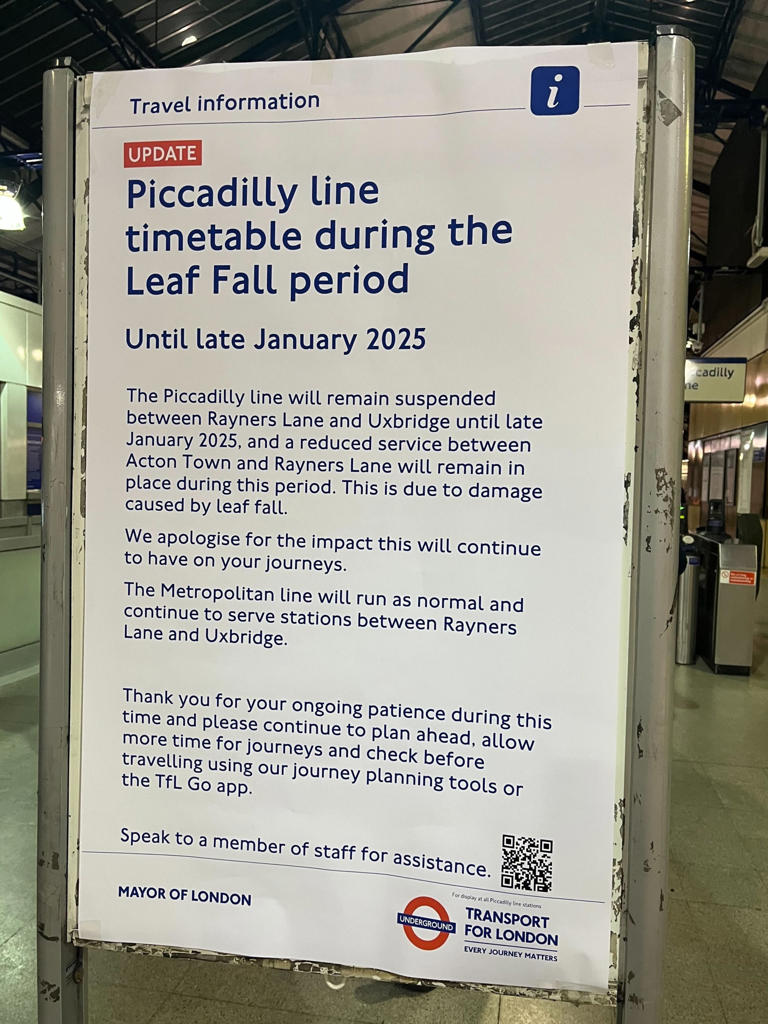 Piccadilly Line will be partly closed until the end of the month - here ...