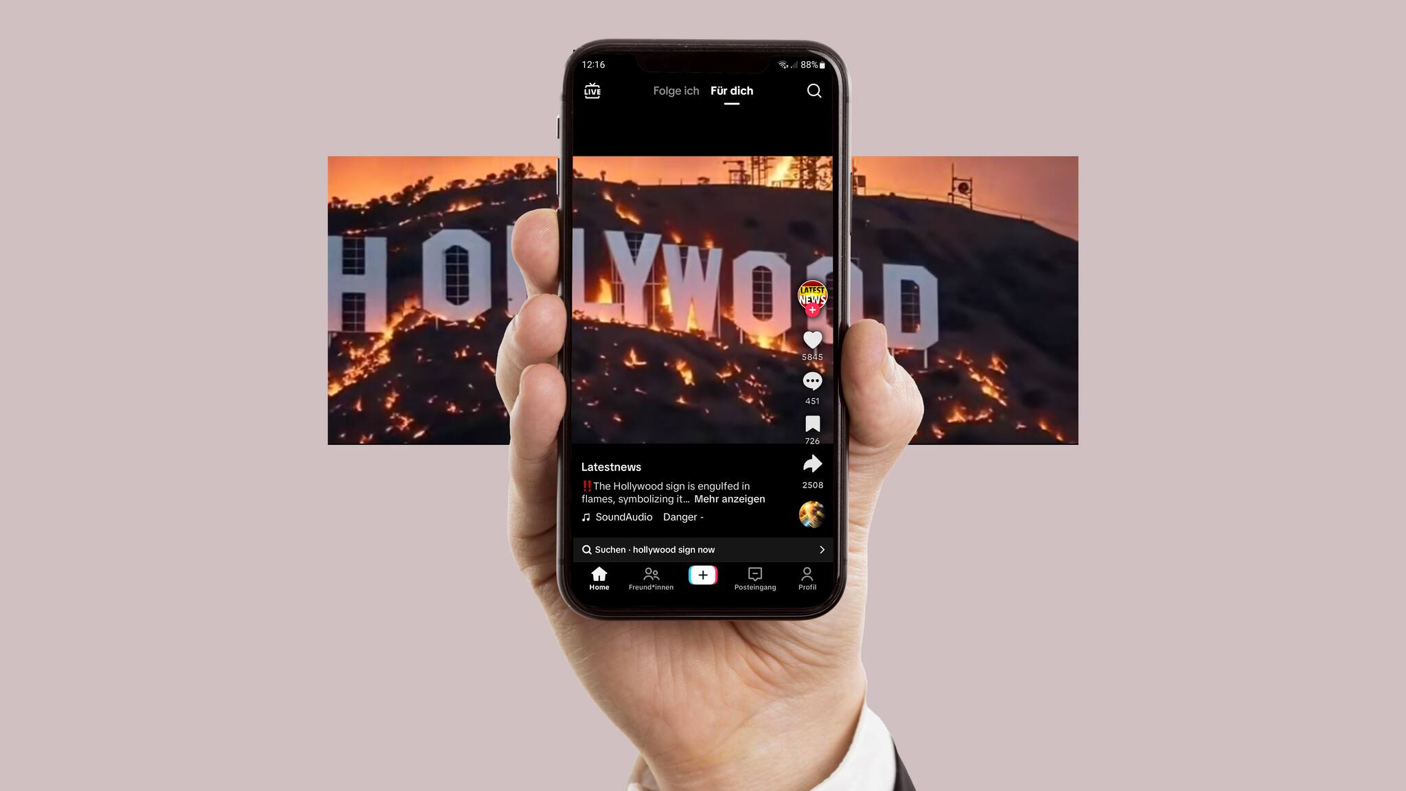 Das Hollywood Sign brennt nicht: Fake News zu den Bränden in LA auf Tiktok