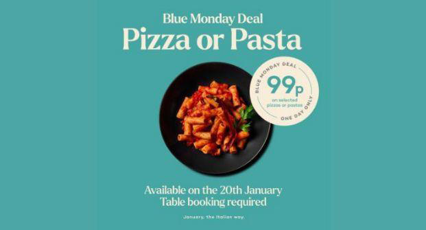 Prezzo launches 99p pizza and pasta offer for Blue Monday