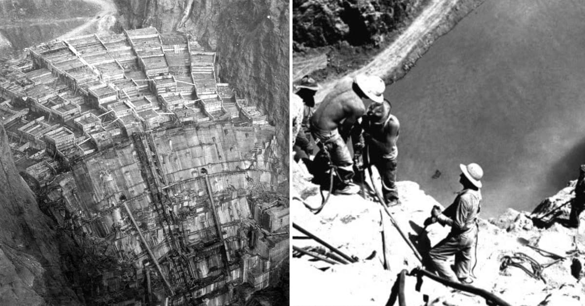 Vintage construction pics of the Hoover Dam underway