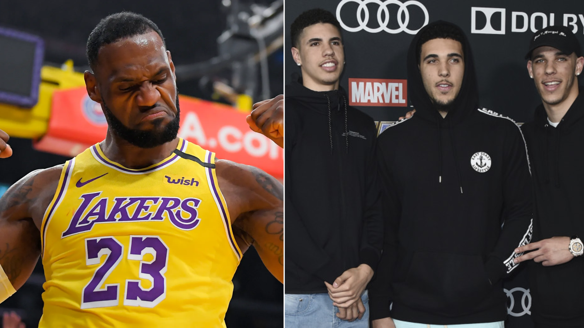 LeBron James Reacts to Lonzo, LaMelo, and LiAngelo Ball's Stellar $296 ...