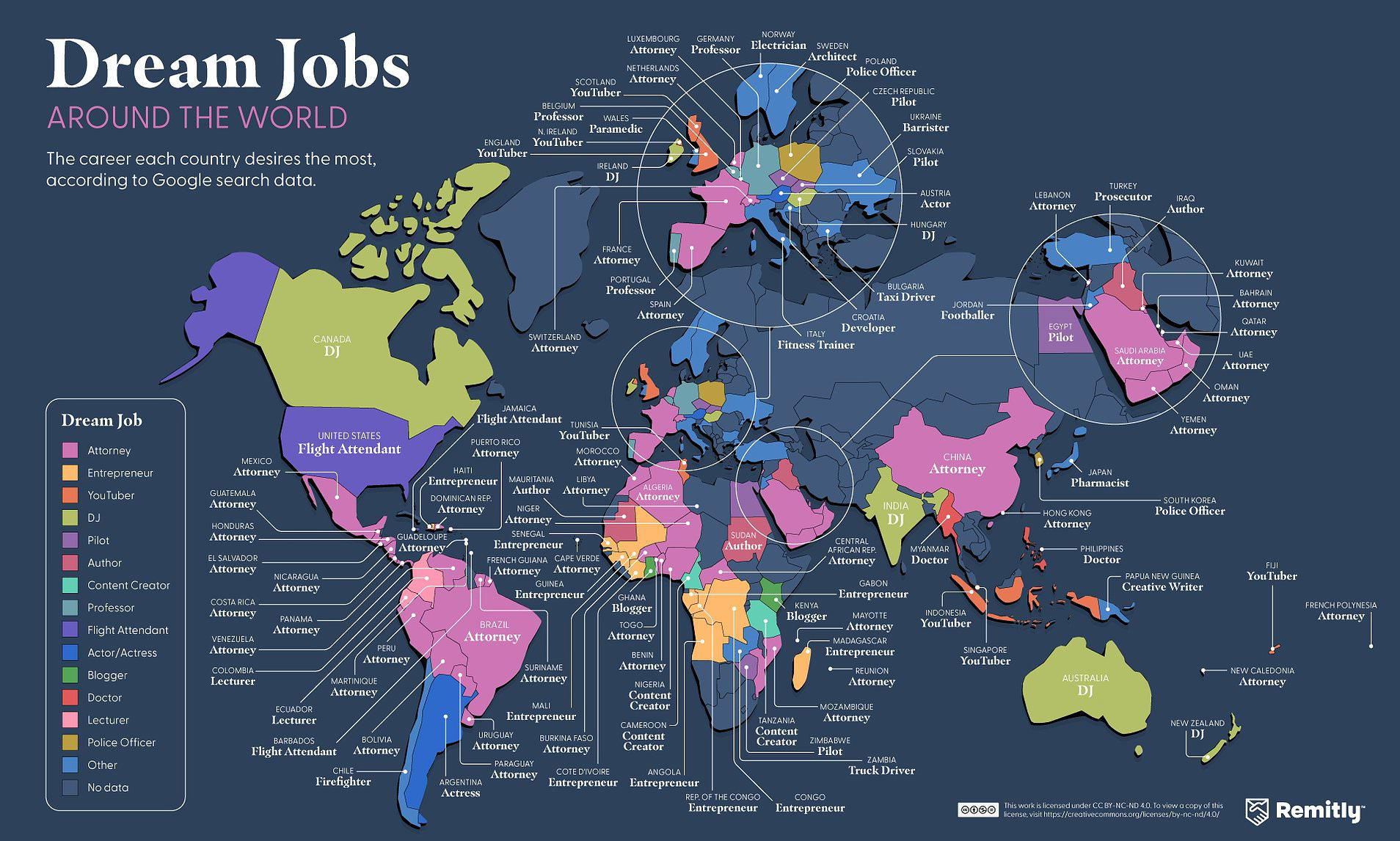 What the world wants to do for a living: Fascinating map shows how ... What the world wants to do for a living: Fascinating map shows how ...