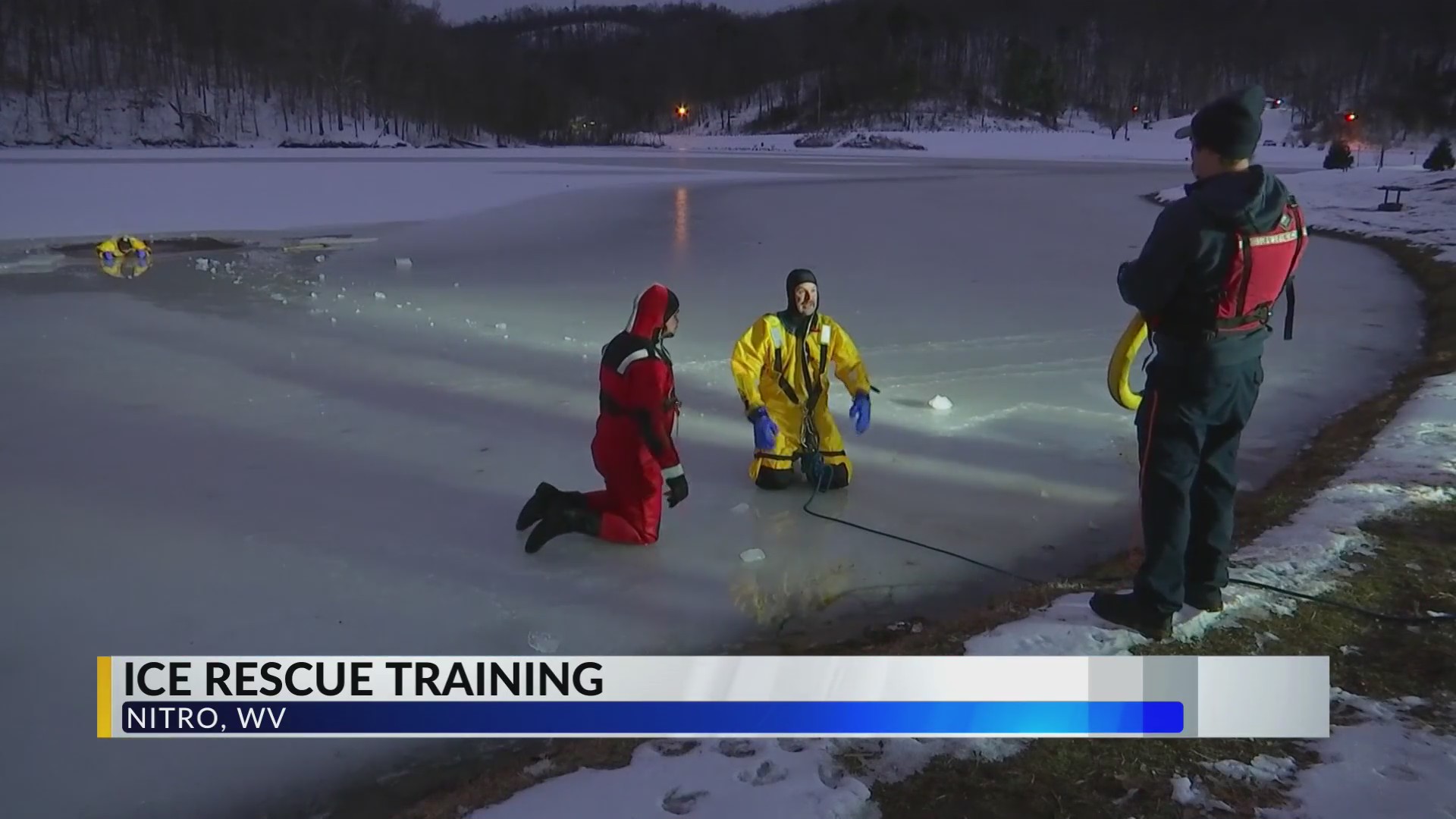 Firefighters train for ice rescues
