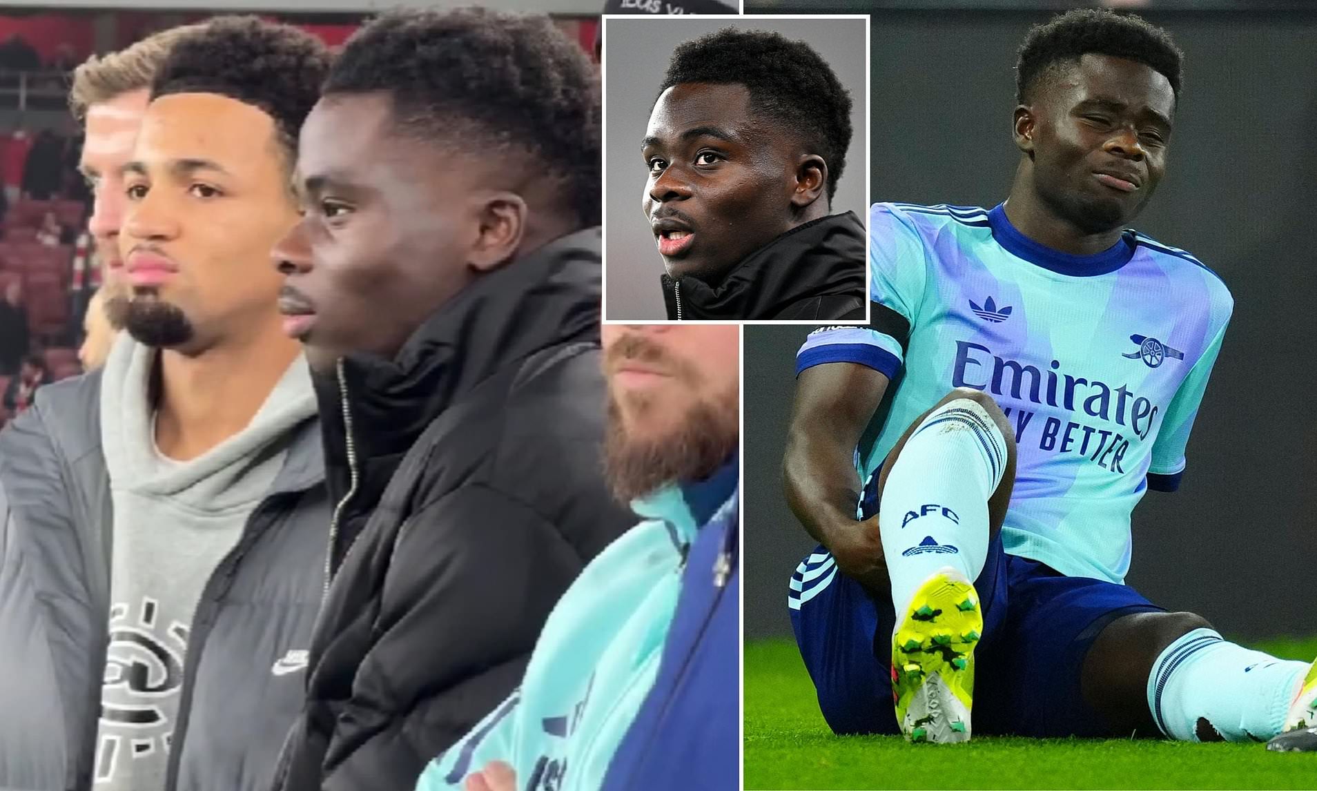 Bukayo Saka attends Arsenal's north London derby against Tottenham as ...