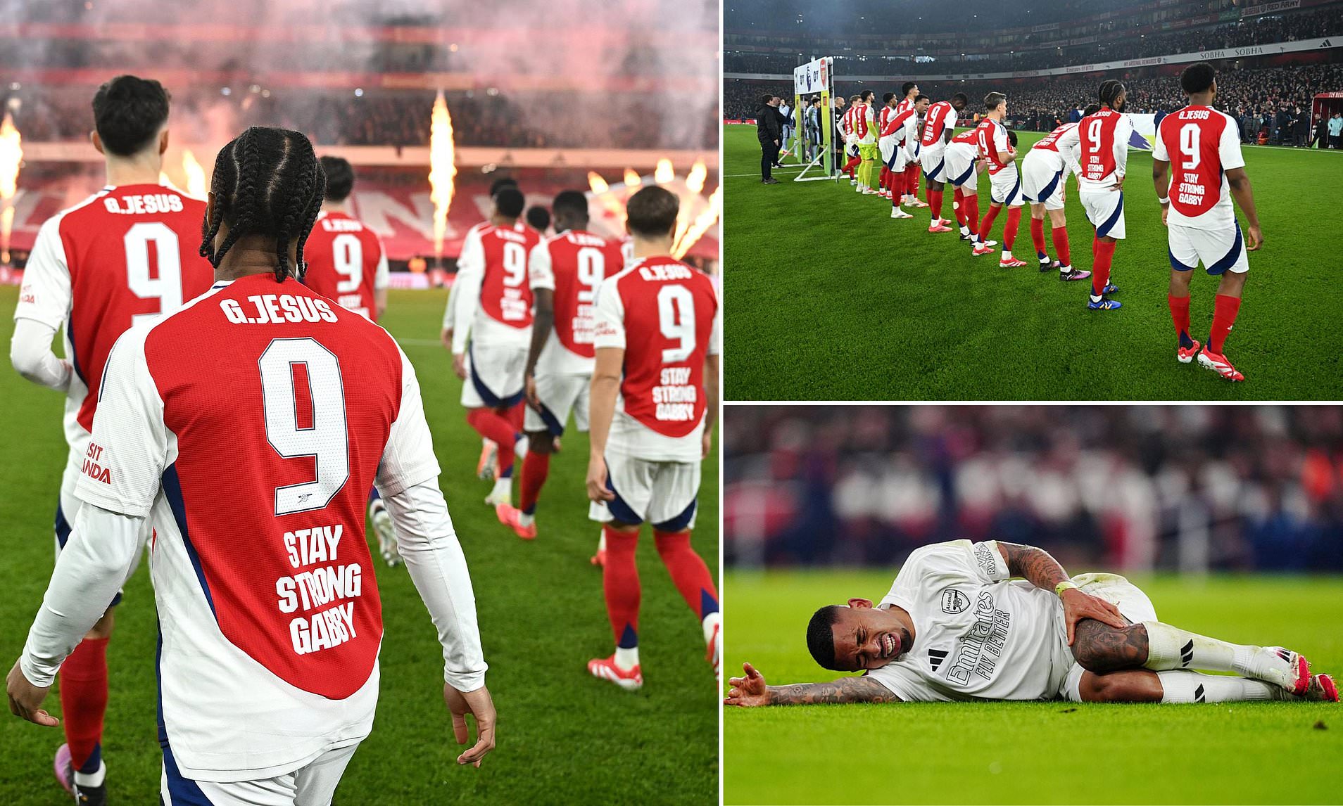 Arsenal players pay tribute to team-mate Gabriel Jesus ahead of north ...