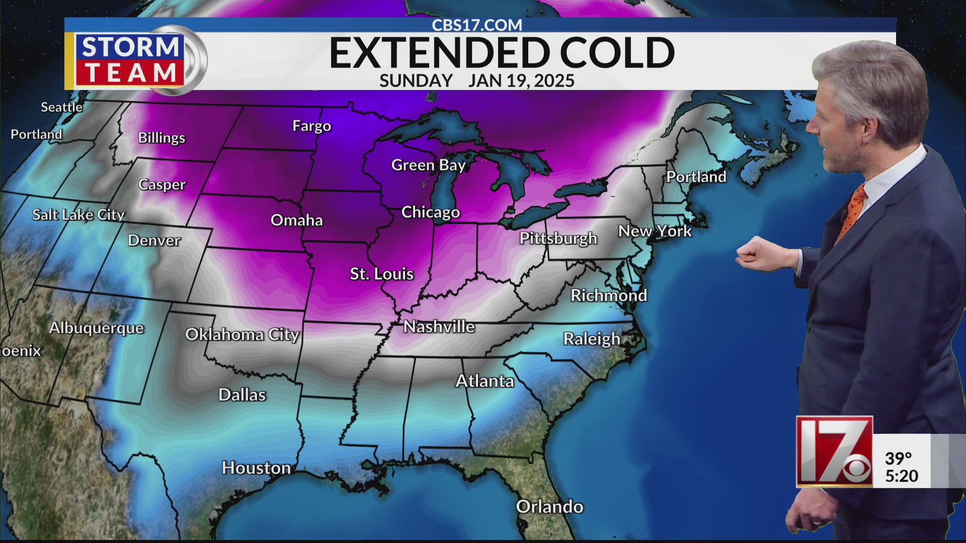 Bitterly cold Wednesday in central NC