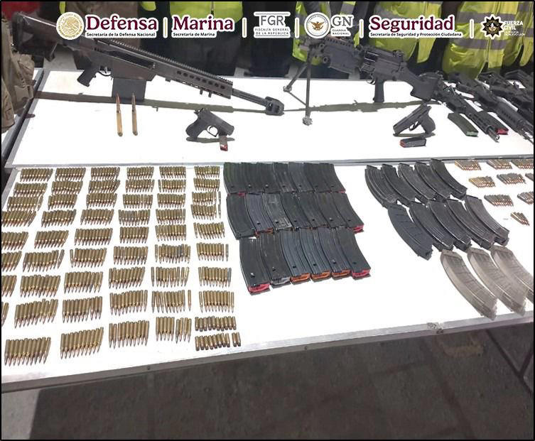 Caen 27 con rifles, Barret, ametralladoras y pistolas en Nuevo León