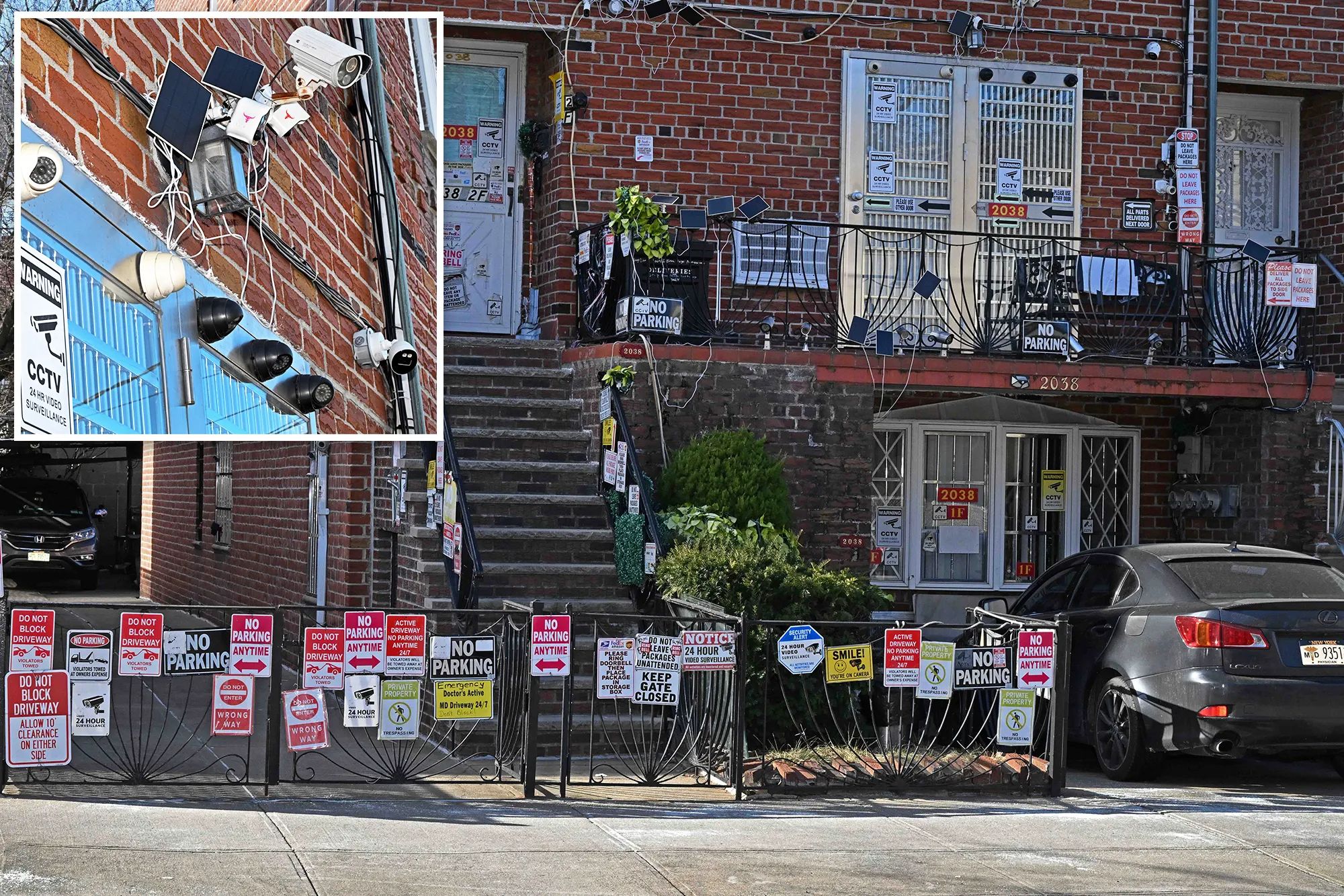 NYC home covered in dozens of ‘No Parking’ signs, at least 51 security ...