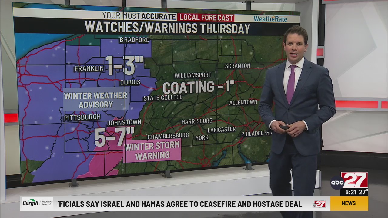 Eric's Wednesday PM forecast