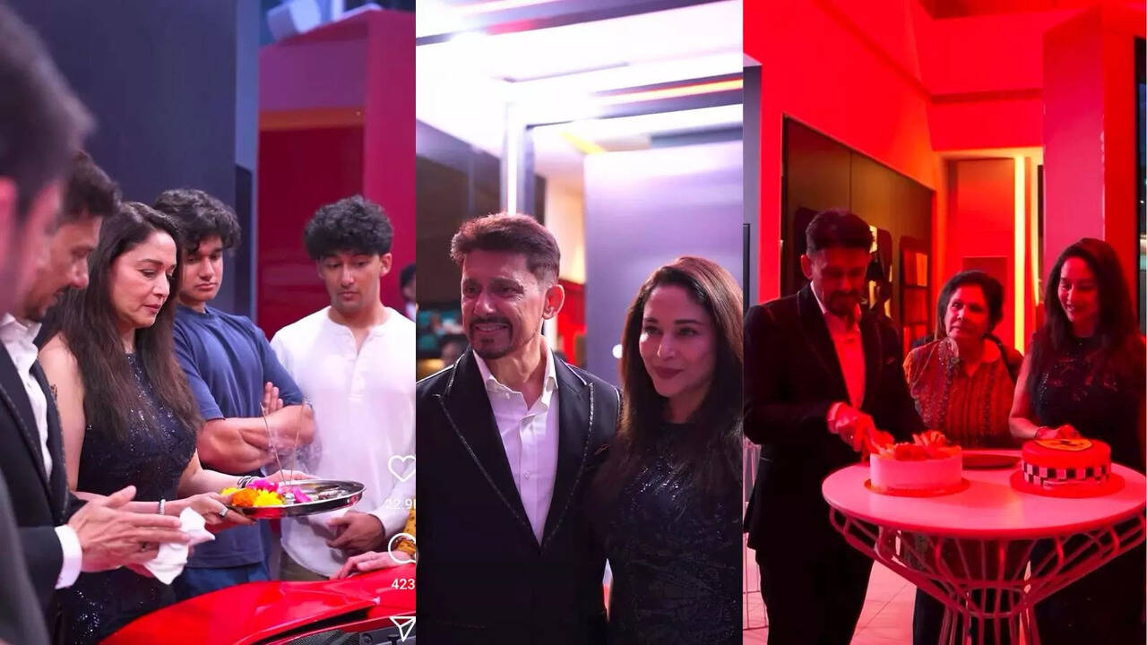 Madhuri Dixit's New Ferrari: Actress Performs Puja, Cuts Cake With ...