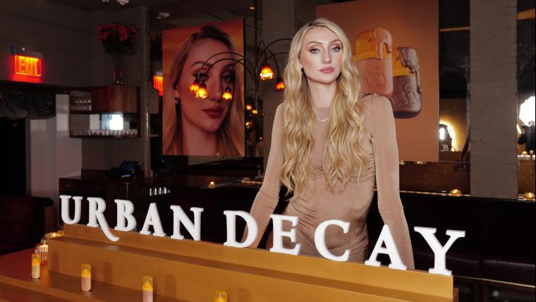 Cameron Brink celebrates 'Urban Decay x Cam Brink Face Bond Luminizer ...