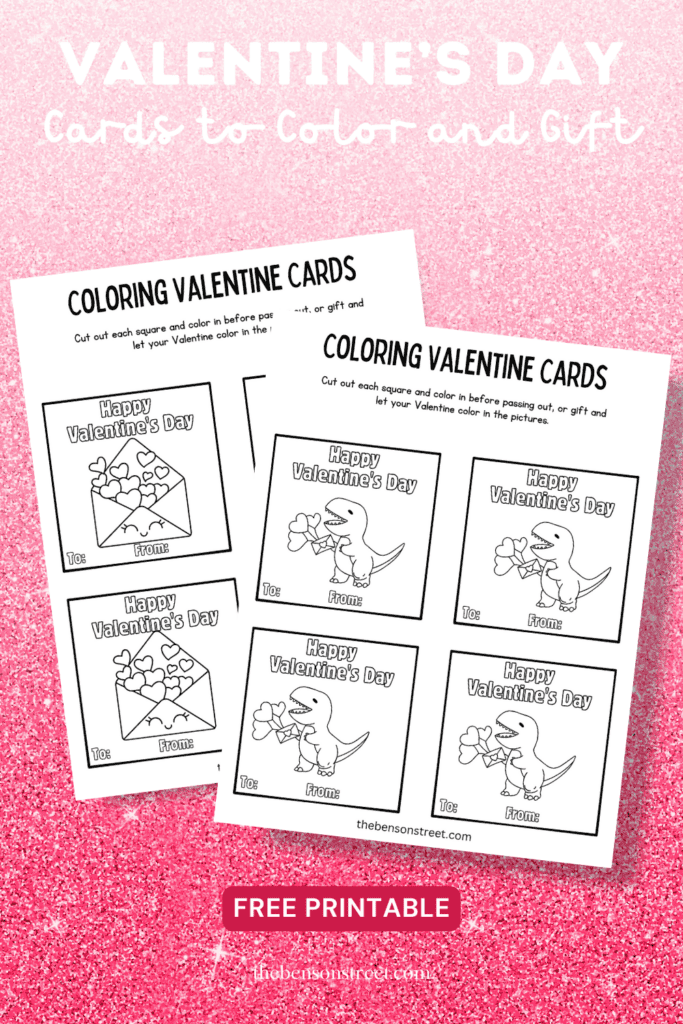 Cute & Free Printable Valentine's Day Cards to Color & Gift