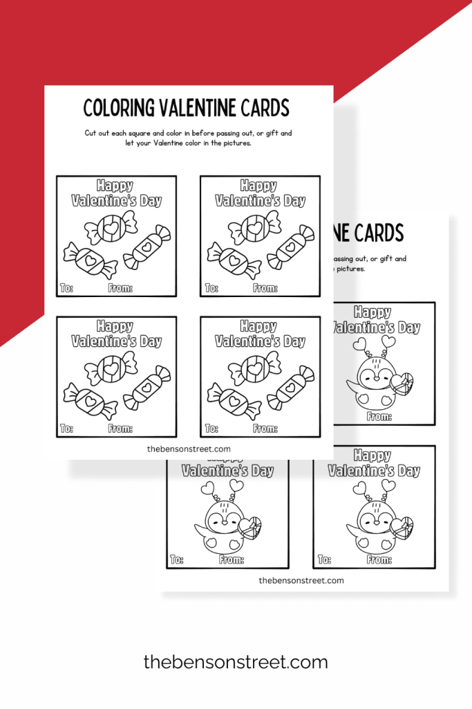 Cute & Free Printable Valentine's Day Cards to Color & Gift