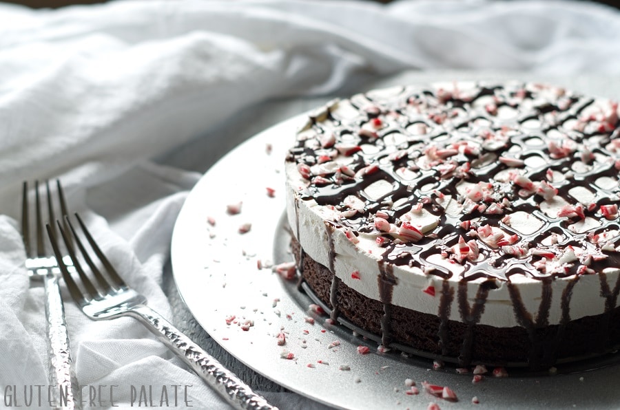 Gluten-Free Peppermint Brownie Ice Cream Cake