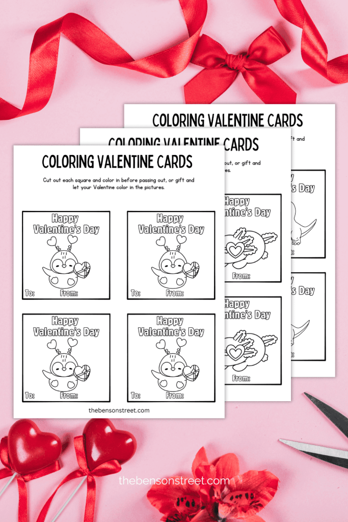 Cute & Free Printable Valentine's Day Cards to Color & Gift