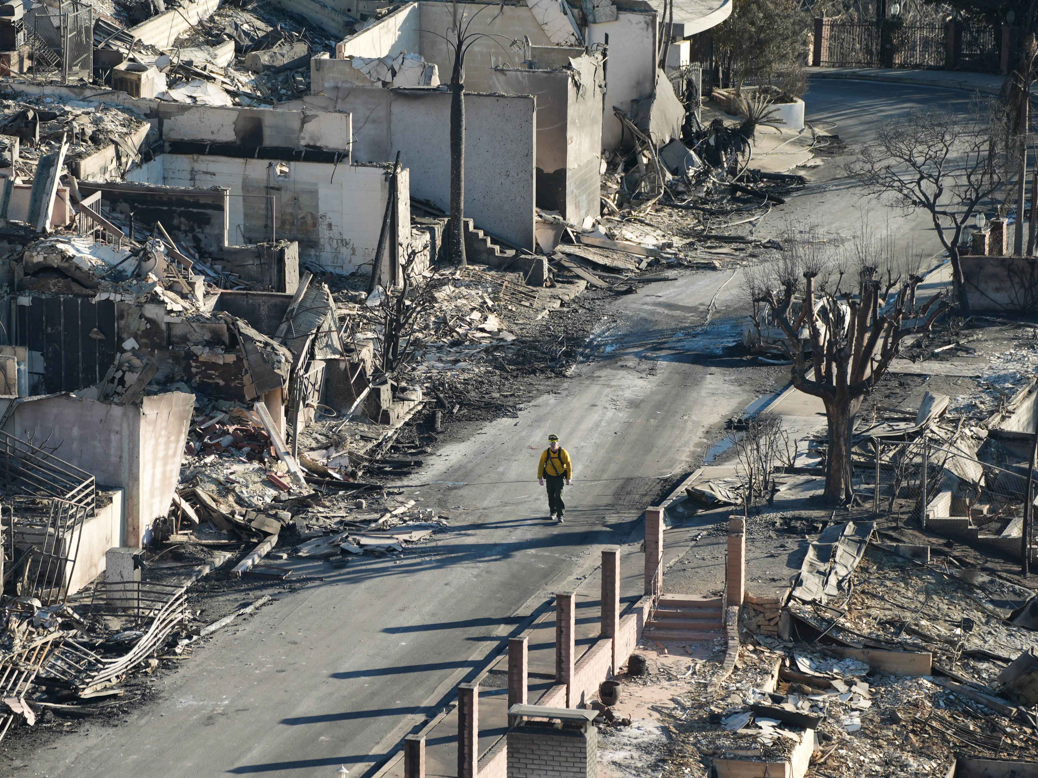 LA fire officials say the area isn't out of the danger zone even as ...