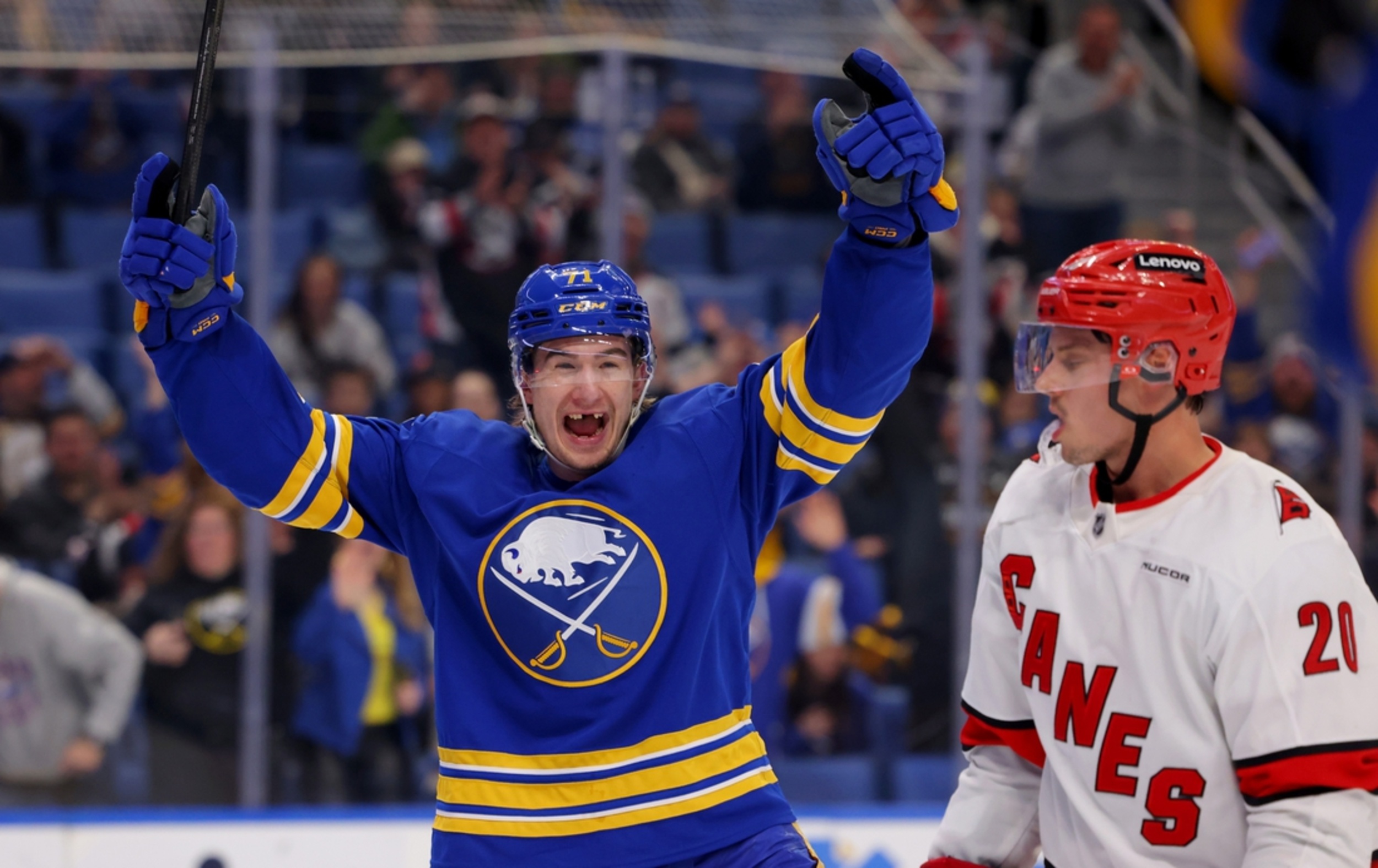 Ryan McLeod scores hat trick as Sabres defeat Hurricanes