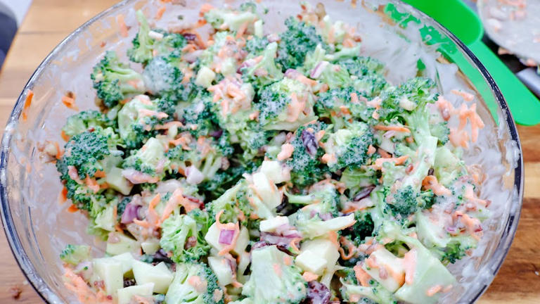 This broccoli slaw salad is filled with a variety of textures and flavors