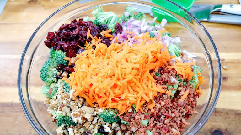 This broccoli slaw salad is filled with a variety of textures and flavors