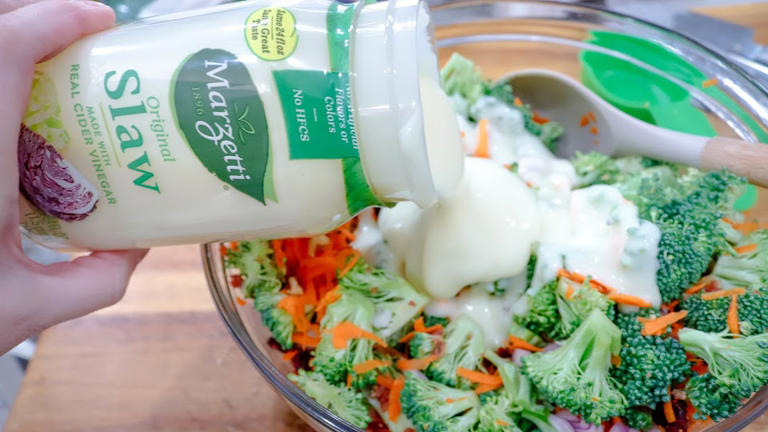 This broccoli slaw salad is filled with a variety of textures and flavors