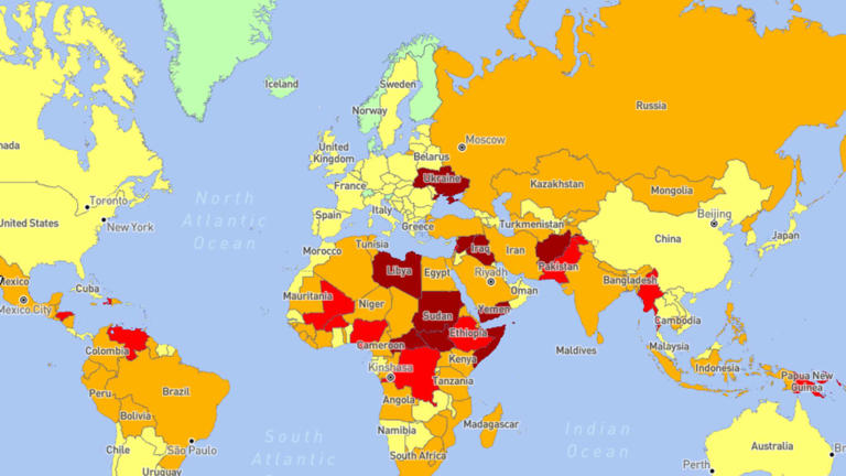 Risk Map 2025 zeigt die sichersten und gefährlichsten Reiseziele