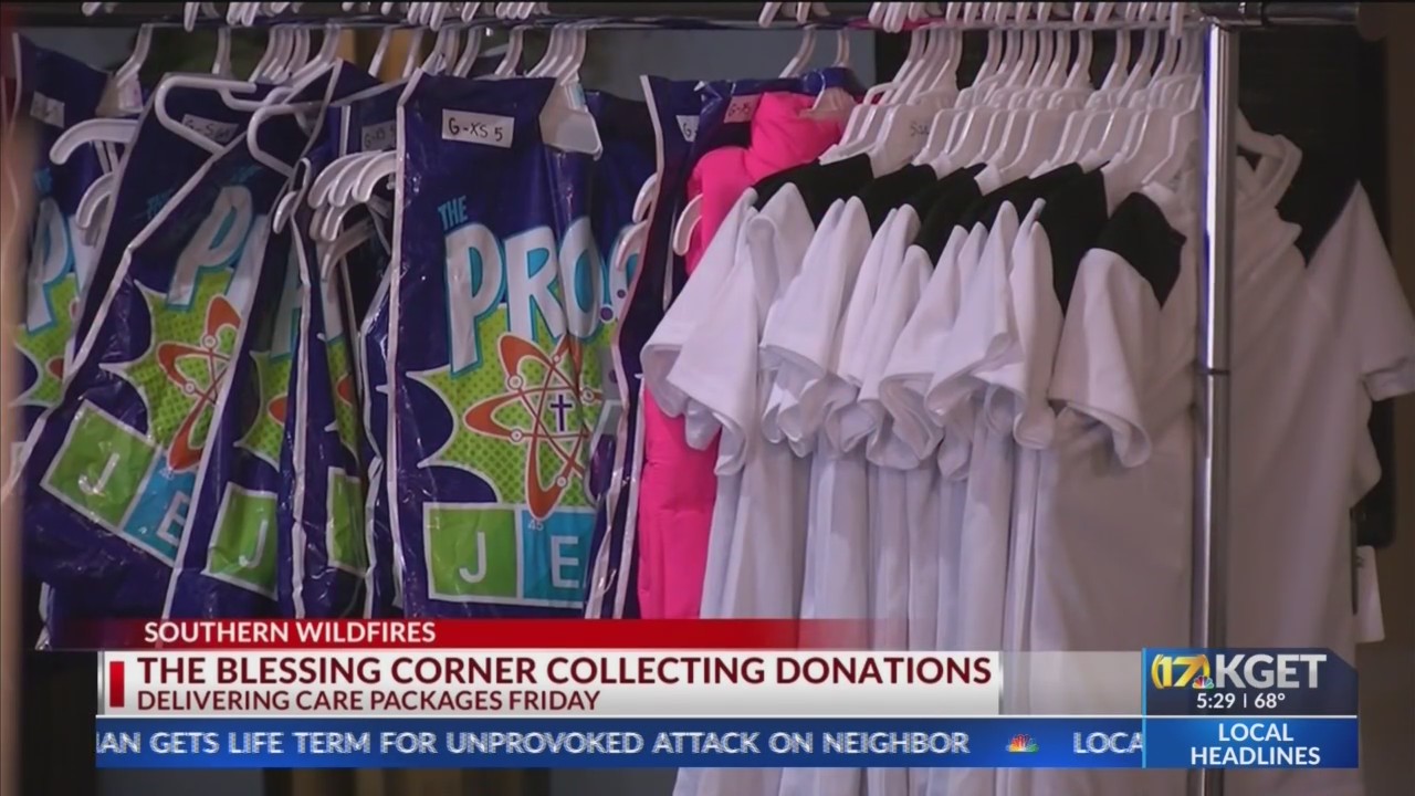 Blessing Corner collects items for LA fire victims
