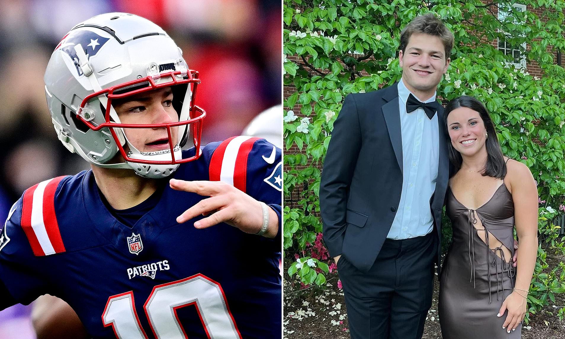 NFL quarterback Drake Maye announces his engagement to childhood sweetheart