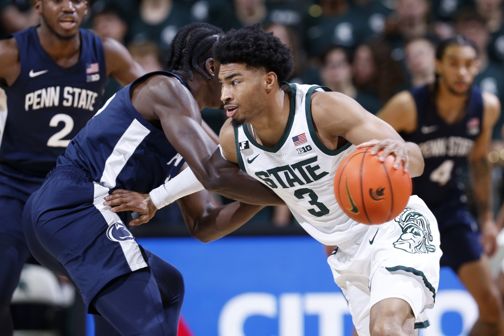 No. 12 Michigan St beats Penn St 90-85 for 1st 10-game winning streak ...