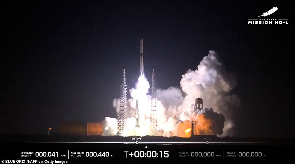 Jeff Bezos Blue Origin rocket lifts off in major step in debut mission