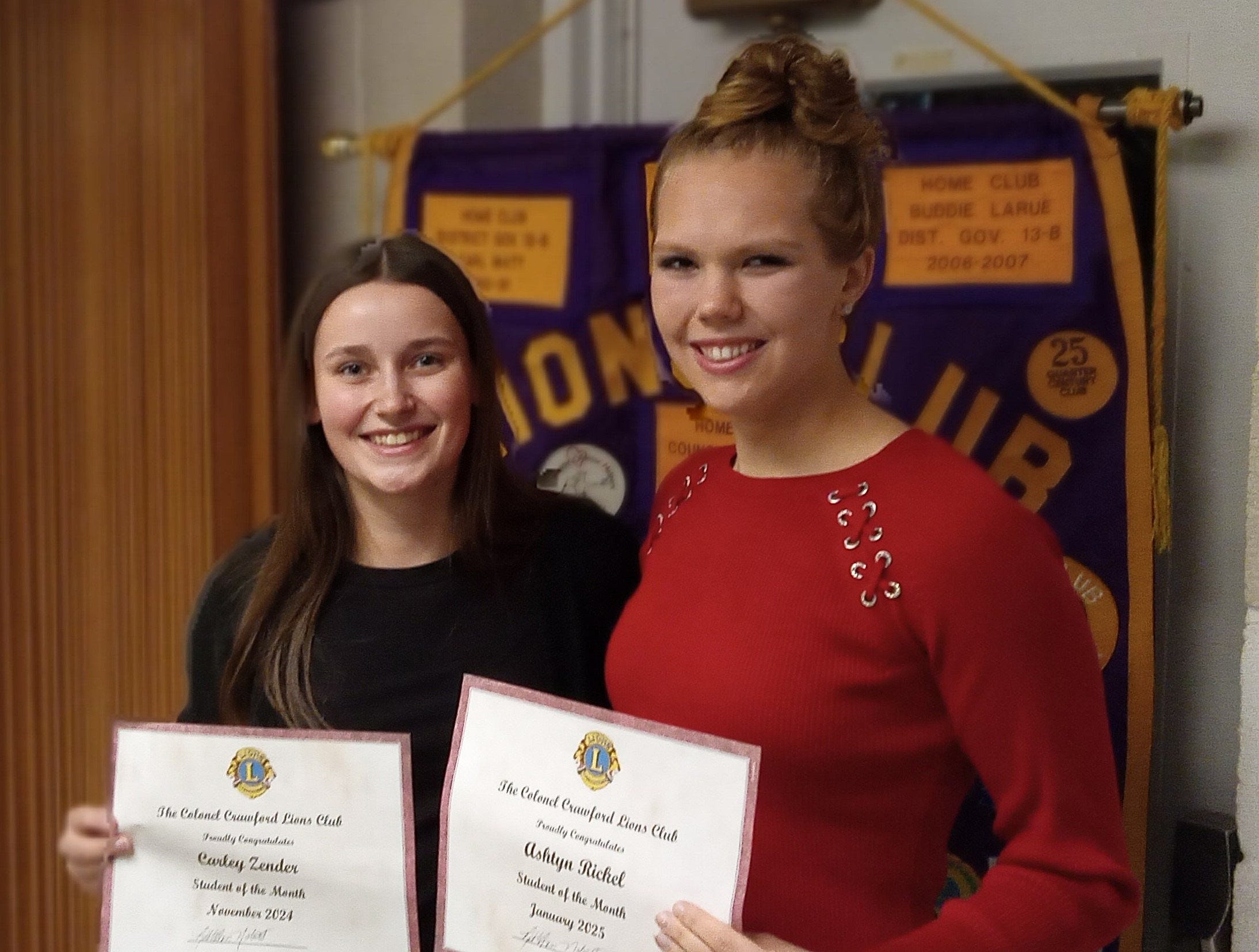 Two Colonel Crawford seniors honored by Lions Club