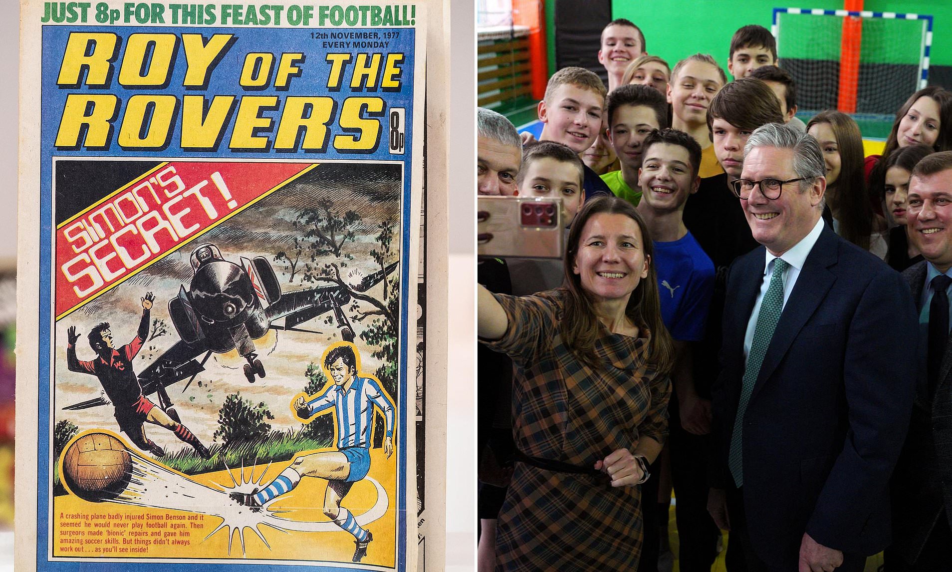 PM says favourite book is 'Roy of the Rovers' on Kyiv school visit