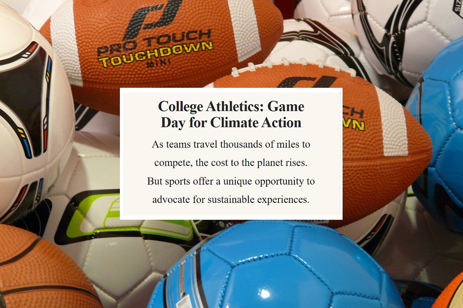 College Athletics: Game Day for Climate Action