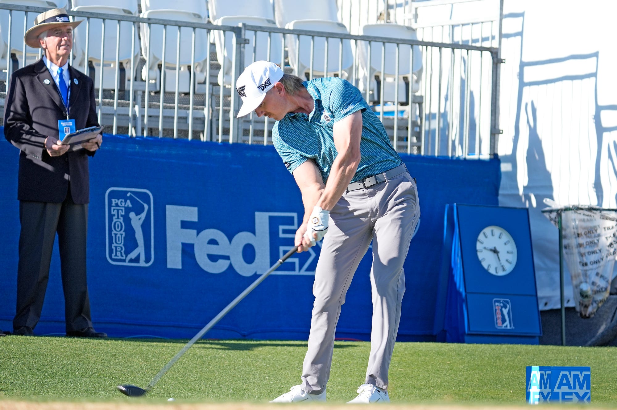 Jake Knapp, a pro golfer sponsored by the Anaheim Ducks, played pro-am ...