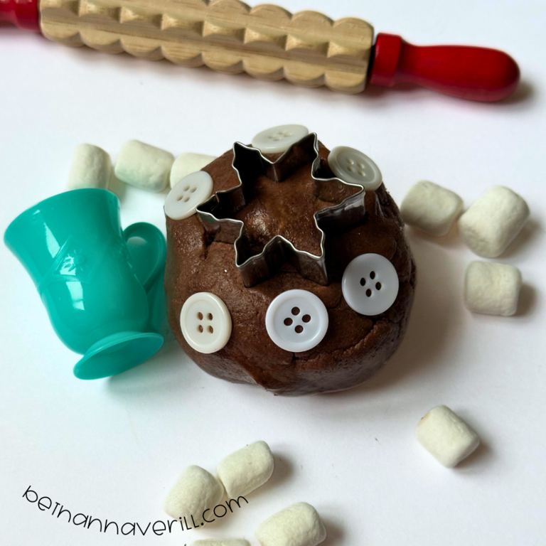 Hot Cocoa Playdough Tray Idea: Sensory Fun for Preschoolers