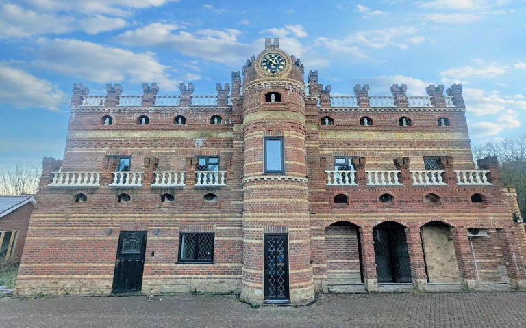 Medieval-style self-built commuter 'castle' in Crawley to go to auction ...