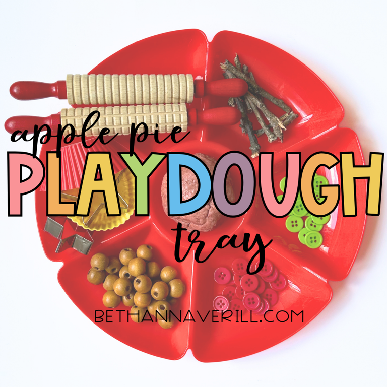 Fun and Educational Apple Pie Playdough Tray Idea for Preschoolers
