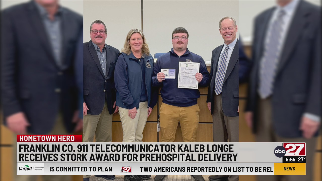 Franklin Co. 911 telecommunicator receives stork award for prehospital ...
