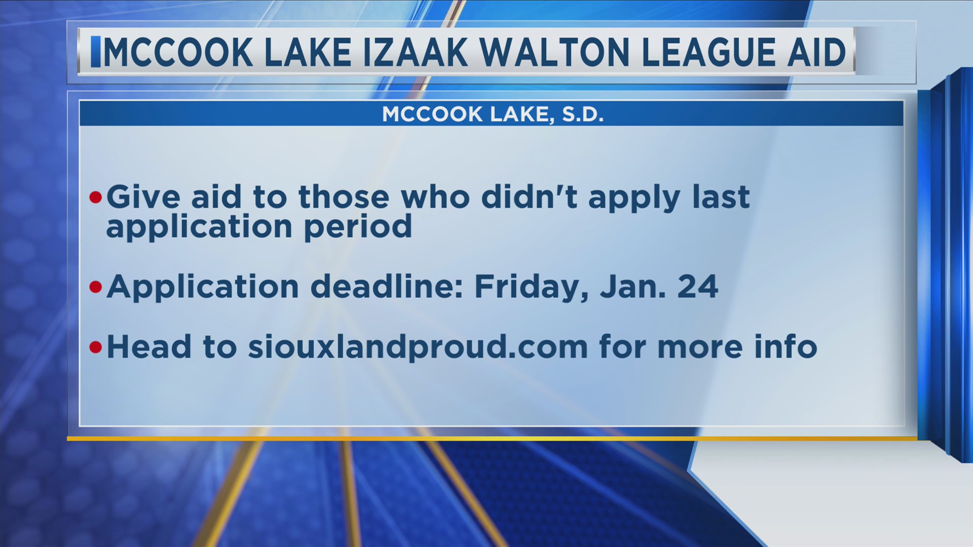 McCook Lake Izaak Walton League Aid
