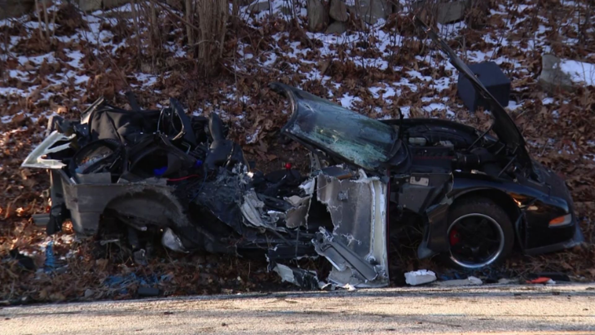 C5 Corvette Hits A School Bus