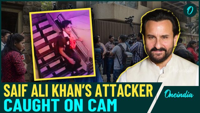 Saif Ali Khan Stabber's Face Revealed In CCTV Footage | Attacker Seen ...