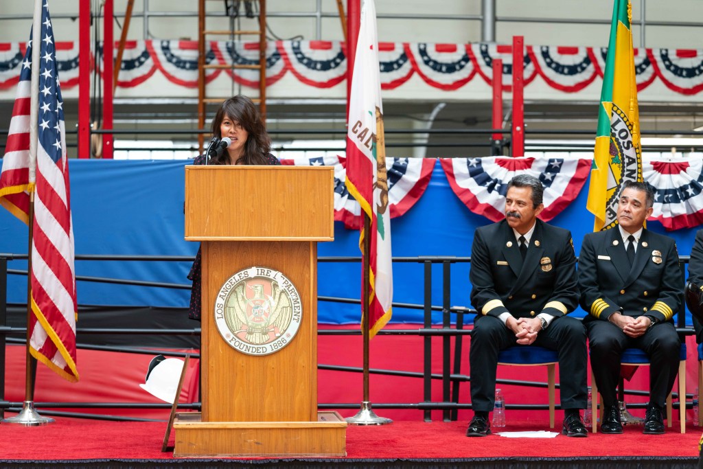 LA Fire Chief Kristin Crowley accused of firing employee for exposing ...