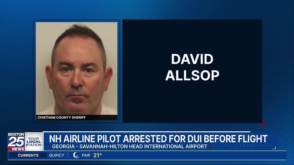 Airline pilot from New England arrested on DUI charge moments before takeoff, authorities say
