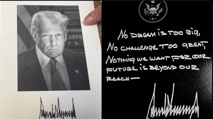 Donald Trump's official inauguration portrait draws parallels to viral ...