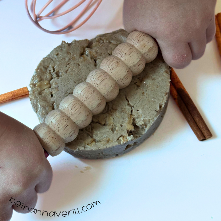Creative Baking Playdough Tray Idea for Preschool Sensory Play
