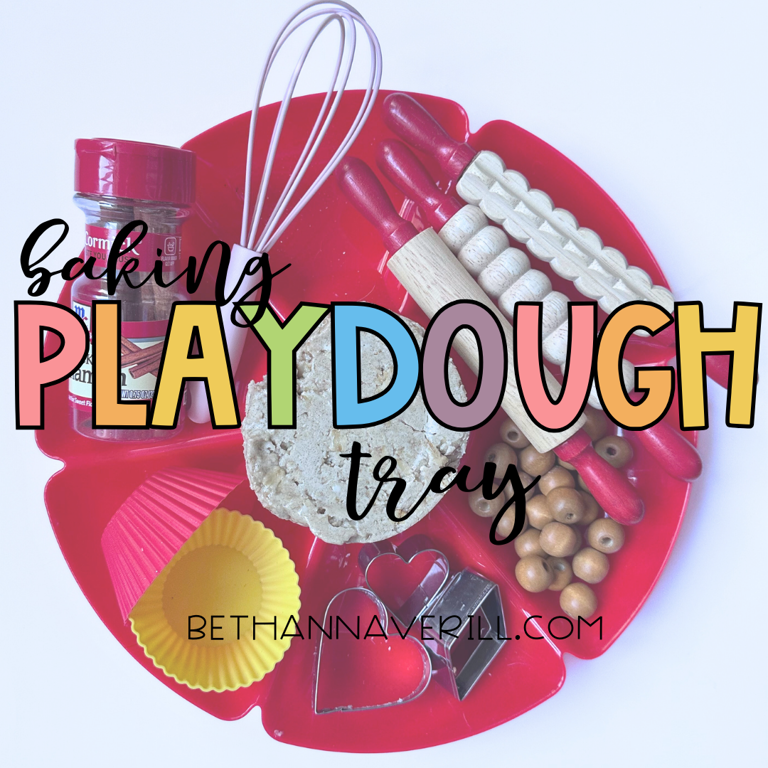 Creative Baking Playdough Tray Idea for Preschool Sensory Play