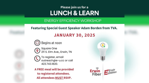 Erwin Utilities to host ‘energy efficiency’ lunch & learn for customers