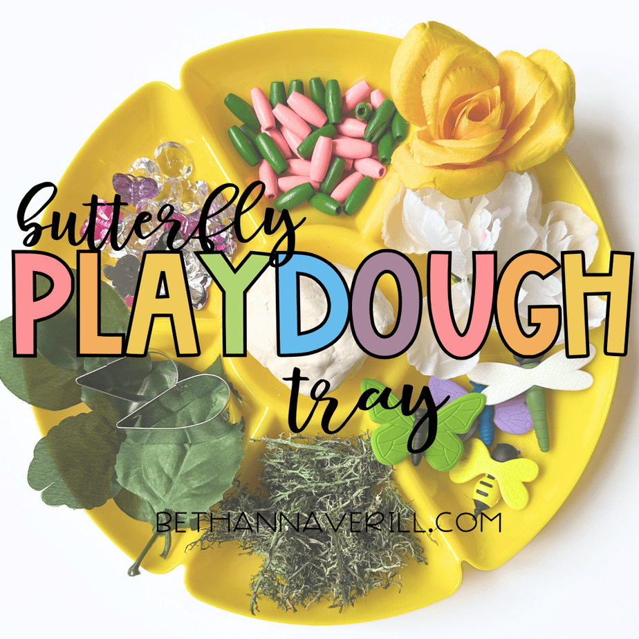 Simple Butterfly Playdough Tray Idea for Sensory Fun with Preschoolers