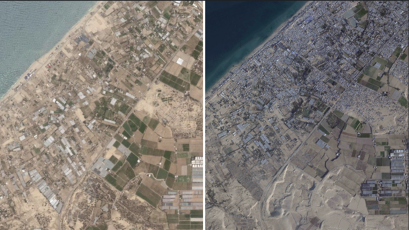 Haunting satellite photos of Gaza before and after war show widespread ...