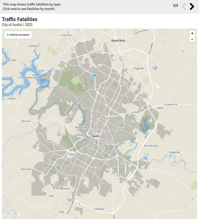 MAP: Where have Austin’s fatal crashes occurred in 2025?