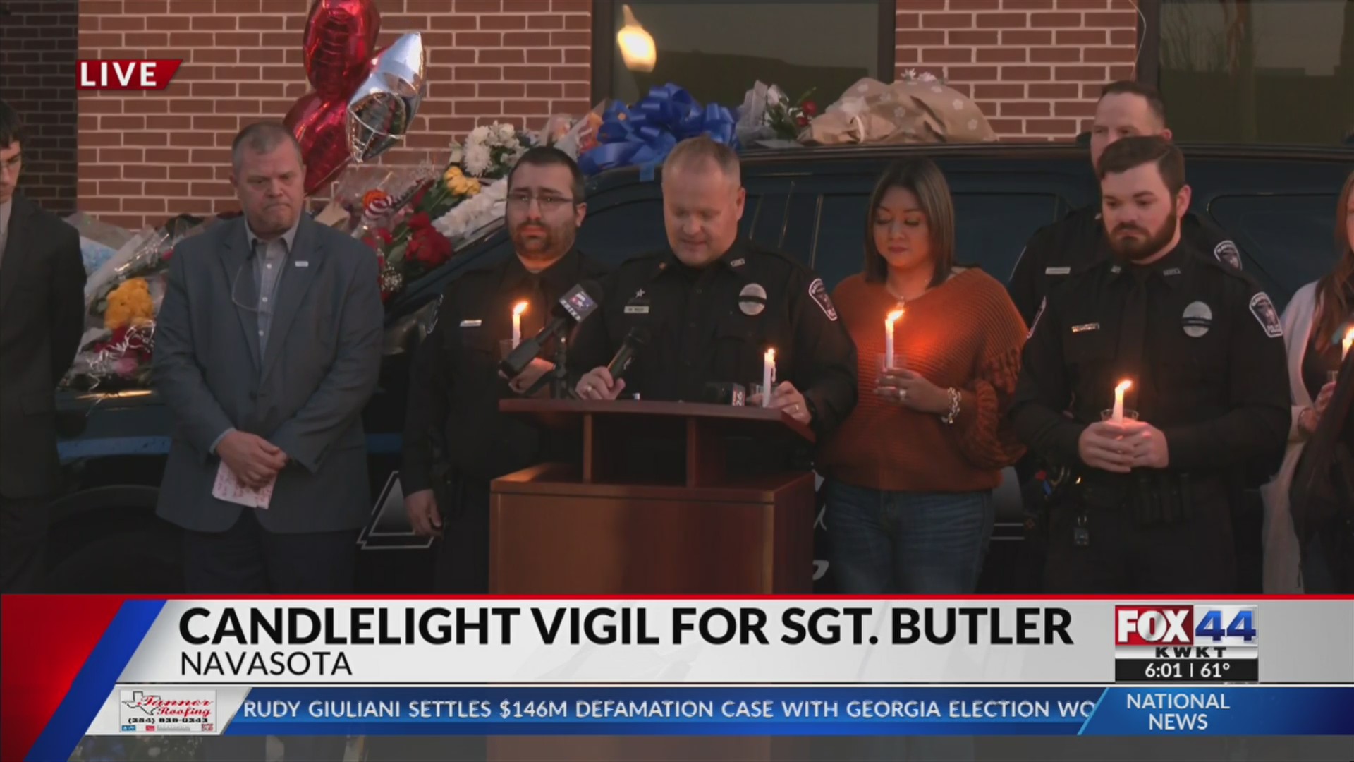 Candlelight vigil held for Navasota Police Sgt. Mark Butler